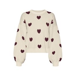 V&eacute;ro Moda VERO MODA Pullover 'VMSomeone' Damen Gr&ouml;&szlig;e XL beige / rot