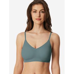 Schiesser Bustier ' Invisible Soft Padded ' Damen Gr&ouml;&szlig;e 80 blau / grau