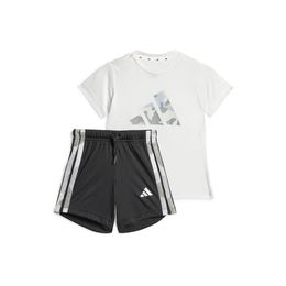 adidas Sportswear Trainingsanzug 'Essentials' Jungen Gr&ouml;&szlig;e 104 grau / hellgrau / schwarz / wei&szlig;