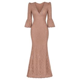 Goddiva Maxikleid Damen Größe 46 camel Winterkleid