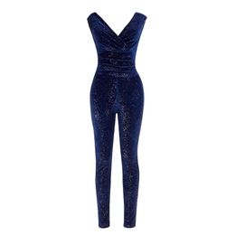 Goddiva Jumpsuit female Blue size 40