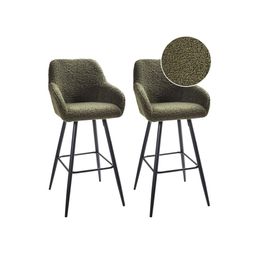 Beliani 2-tlg Barhocker CASMALIA in Grün/Schwarz | Gr.: onesize