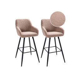 Beliani 2-tlg Barhocker CASMALIA in Beige/Schwarz | Gr.: onesize