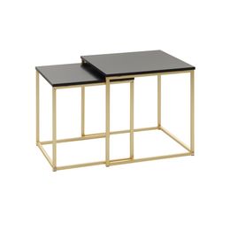 FineBuy Beistelltisch "SV49718" in Gold / Schwarz / Gold | Gr.: onesize