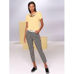 Heine Druckhose in schwarz-ecru-bedruckt | Gr.: 46