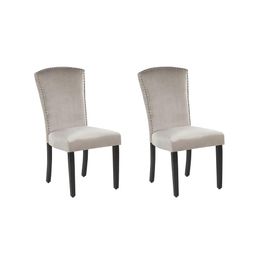 Beliani 2er-Set Esszimmerstuhl PISECO in Grau/Schwarz | Gr.: onesize
