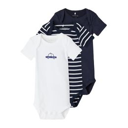 name it Jungen Baby-Bodys im 3er-Pack Auto Motiv Dark Sapphire 50 | Gr.: 56