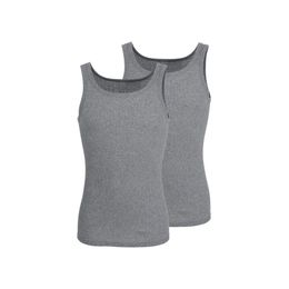 Ceceba Tank-Top 2Er Pack Classic Double Rib in grau-mittel-melange | Gr.: XL