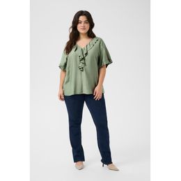 Kaffe curve Kurzarm-Bluse KCmeriana Regular fit in Oil Green | Gr.: 50