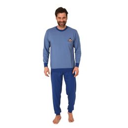 Normann langarm Schlafanzug Homewear B&uuml;ndchen Pyjama Hausanzug - 83278 in petrol | Gr.: 58