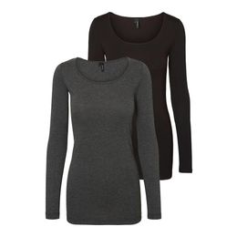 V&eacute;ro Moda Vero Moda 2er-Pack Top in Dark Grey Melange | Gr.: S