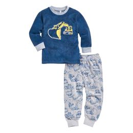 Playshoes Schlafanzug Frottee Bagger in Marine | Gr.: 86