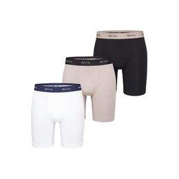 Phil & Co. Berlin Retro Pants Jersey Long Boxer in black+beige+white | Gr.: XL
