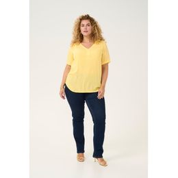 Kaffe curve Kurzarm-Bluse KCami Regular fit in Straw | Gr.: 52