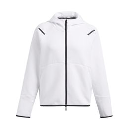 Under Armour Fleecejacke/Fleecepullover "Unstoppable Fleece Fz" in Wei&szlig; | Gr.: L