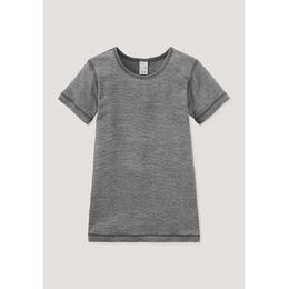 hessnatur Kurzarmshirt in anthrazit | Gr.: 98/104