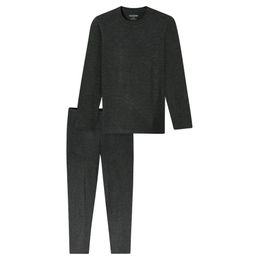 Schiesser Pyjama Selected Premium Warming in dunkelgrau-mel. | Gr.: 54