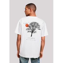 T-Shirt F4NT4STIC "Oversize Escape Discover the World Tree Birds", Herren, Gr. L, weiß, Obermaterial: 100% Baumwolle, oversize, Rundhals, ohne Bündchen, Shirts, Premium Qualität, ESCAPE Collection