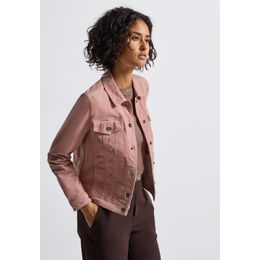 Cordjacke Street One, Damen, Gr. 46, faded rose, Web, Obermaterial: 98% Baumwolle, 2% Elasthan; Futter: 80% Polyester, 20% Baumwolle, unifarben, normal normal, V-Ausschnitt, B&uuml;ndchen, Jacken, in Cord-Optik