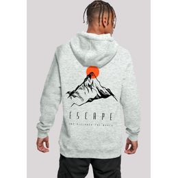 Kapuzenpullover F4NT4STIC "Escape Discover the World Mountain", Herren, Gr. XS, grau (erdgrau), Obermaterial: 65% Baumwolle, 35% Polyester, slim fit, Pullover Kapuzenpullover, Premium Qualität, ESCAPE Collection