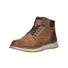 Schn&uuml;rstiefelette Tom Tailor "Tom Tailor Stiefelette Lederimitat", Damen, Gr. 41, braun, Lederimitat, Schuhe Schn&uuml;rstiefelette