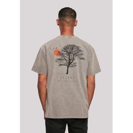 T-Shirt F4NT4STIC "Oversize Escape Discover the World Tree Birds", Damen, Gr. L, asphalt, Obermaterial: 100% Baumwolle, oversize, Rundhals, ohne B&uuml;ndchen, Shirts T-Shirt, Premium Qualit&auml;t, ESCAPE Collection