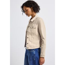 Cordjacke Street One, Damen, Gr. 44, malted beige, Web, Obermaterial: 98% Baumwolle, 2% Elasthan; Futter: 80% Polyester, 20% Baumwolle, unifarben, normal normal, V-Ausschnitt, B&uuml;ndchen, Jacken, in Cord-Optik