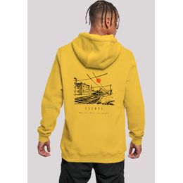 Kapuzenpullover F4NT4STIC "Escape Discover the World Town Train Station", Herren, Gr. L, gelb (taxi gelb), Obermaterial: 65% Baumwolle, 35% Polyester, slim fit, Pullover Kapuzenpullover, Premium Qualit&auml;t, ESCAPE Collection