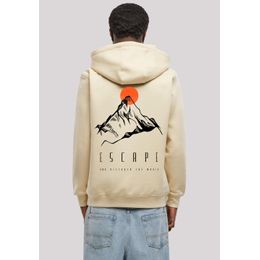 Kapuzenpullover F4NT4STIC "Escape Discover the World Mountain", Herren, Gr. L, beige (sand), Obermaterial: 65% Baumwolle, 35% Polyester, slim fit, Pullover Kapuzenpullover, Premium Qualit&auml;t, ESCAPE Collection