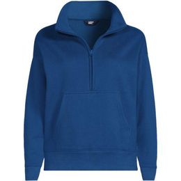 LANDS' END Sweatshirt SERIOUS SWEATS mit Rei&szlig;verschluss, Damen,  Blau, Baumwoll-Mischung/Polyester-Mischung, by Lands' End