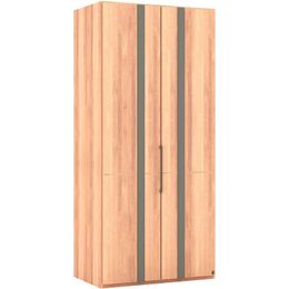 Musterring Dreht&uuml;renschrank &raquo;Sorrent, Kleiderschrank, teilmassiv Eiche&laquo; mit T&uuml;rd&auml;mpfern, in 5 Breiten & 2 H&ouml;hen, extra B&ouml;den, MADE IN GERMANY, T&uuml;ren in Eiche 
