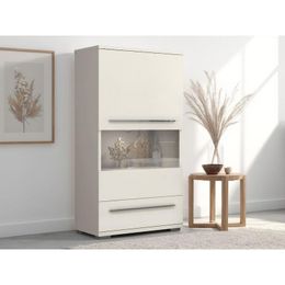 Places of Style Highboard »Piano Vitrine« (H/B/T): 123/69/40, 2cm, UV lackiert, Soft-Close Funktion Beige Hochglanz