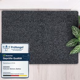 ANDIAMO Fu&szlig;matte &raquo;Samson, 2er Set 60/100 cm & 67/180 cm&laquo; rechteckig 6 mm H&ouml;he Schmutzfangmatte, waschbar, mit rutschhemmender Unterseite anthrazit...