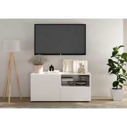 Inosign Lowboard &raquo;Rio Breite 120 cm, TV-Board 1 T&uuml;r u. 1 Schubkasten, TV-Schrank&laquo; geriffelte MDF-Fronten, modern u. elegant, Kabelf&uuml;hrung, 