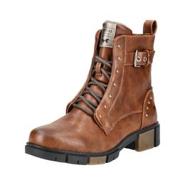 Mustang Shoes Schnürstiefelette »Stiefelette Lederimitat« Cognac 40 40 Verschluss: Schnürung