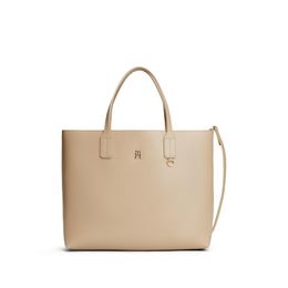 Tommy Hilfiger Satchel »TH ICON SATCHEL«, Damen Umhängetasche, Tragetasche mit Innentasche natur