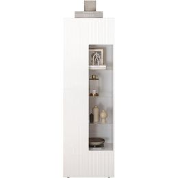 Inosign Vitrine &raquo;RIO, H&ouml;he 187 cm, Hochschrank mit 1 T&uuml;r, Anrichte, Standvitrine&laquo; Vitrinenschrank, geriffelte MDF-Front, modern, elegant, ger&auml;umig FSC