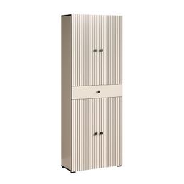 Welltime Hochschrank »Amrum« Badezimmerschrank mit und ohne Schublade - (B/T/H) 40-70/31/186 cm Hellgrau