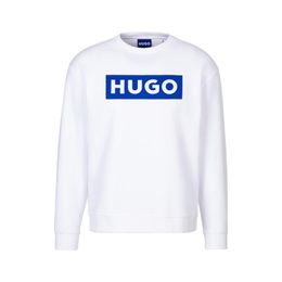 Hugo Blue Damen HUGO Blue Sweatshirt &raquo;Classic Crew&laquo;, mit Frontprint, Relaxed Fit wei&szlig; L