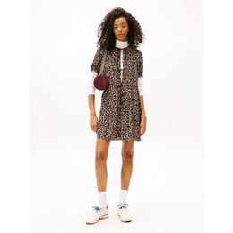Tommy Jeans A-Linien-Kleid »TJW TIE DETAIL MINI DRESS« Leopard Aop L (40) - N-Gr N-Gr L (40) Kurzes A-Linien-Kleid von Tommy Jeans