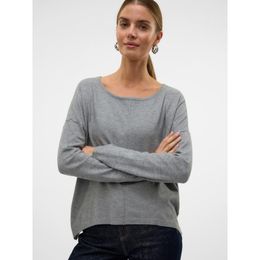 Véro Moda VERO MODA Rundhalspullover »VMBREEZE AURA LS ZIPPER BLOUSE NOOS« Medium Grey Melange L L Leichter Pullover von Vero Moda