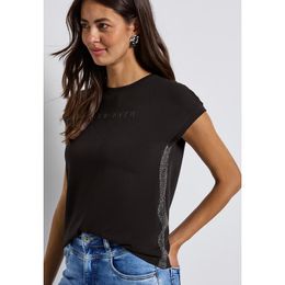 Street One T-Shirt mit Glitzerdetails deep roast brown 46 46 Sommerliches Shirt von Street One