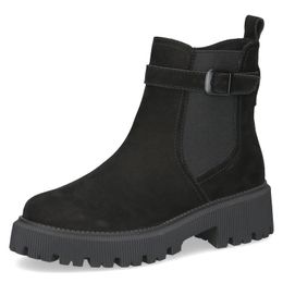 Caprice Chelseaboots, Blockabsatz, Stiefelette mit Zierriemchen schwarz 38 38 Chelseaboots mit Stretcheinsatz und Innenreißverschluss