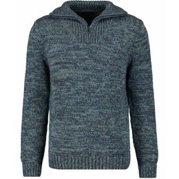 Ragman Troyer Petrol mouliniert-137 50 50 Tweed-Strick