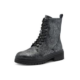 Marco Tozzi Schn&uuml;rstiefelette Damen Gr&ouml;&szlig;e 36 silbergrau / schwarz Winterschuhe