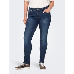 Only Carmakoma Damen Only CARMAKOMA Skinny-fit-Jeans &raquo;CARKARLA REG SK ANK ZIP DNM BJ581 NOOS&laquo; blau 44, L&auml;nge 32