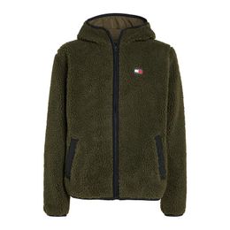 Tommy Jeans Plüschjacke »TJM REG BADGE TEDDY ZIP TRU EXT« mit Kapuze Freizeitjacke, Übergangsjacke, Teddyjacke mit Logopatch Fatigue Green 3XL 3XL...