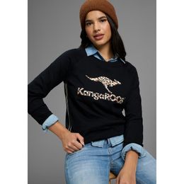 Kangaroos Damen Kangaroos Sweatshirt, Langarm, figurumspielender Schnitt, mit Print, Rundhalsausschnitt 36/38