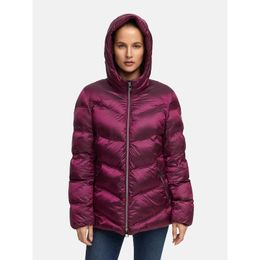 Manisa Steppjacke mit Kapuze mit Stehkragen, Kapuze und elastischem Ärmelsaum berry 50 50 Manisa Fakedownjacke aus hochwertiger 2-Tone-Ware