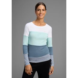 Kangaroos Damen Kangaroos Longsleeve mit Langarm, figurbetonte Passform, Colourblocking-Optik blau 32/34